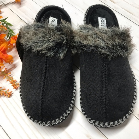 Born | Shoes | Born Boc Slippers Faux Suede Ml Black Slipper | Poshmark